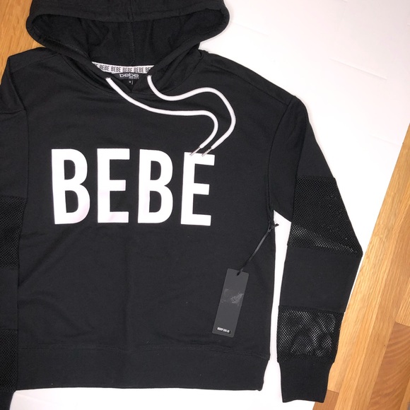 bebe | Tops | Bebe Sport Mesh Logo Hoodie | Poshmark